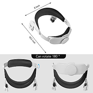 Adjustable Head Strap Headband Compatible for Oculus Quest 2 with Head Cushion Replace Elite Strap Maintain Balance and Reduce Head Pressure