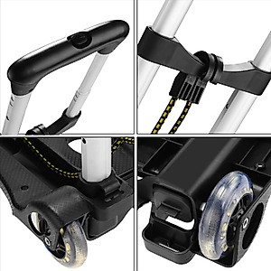 AQQO Aluminum Folding Hand Trucks Portable Luggage Cart Lightweight Travel Hand Truck/Heavy Duty Hand Trucks/Two-Wheel Luggage Cart (80LB)