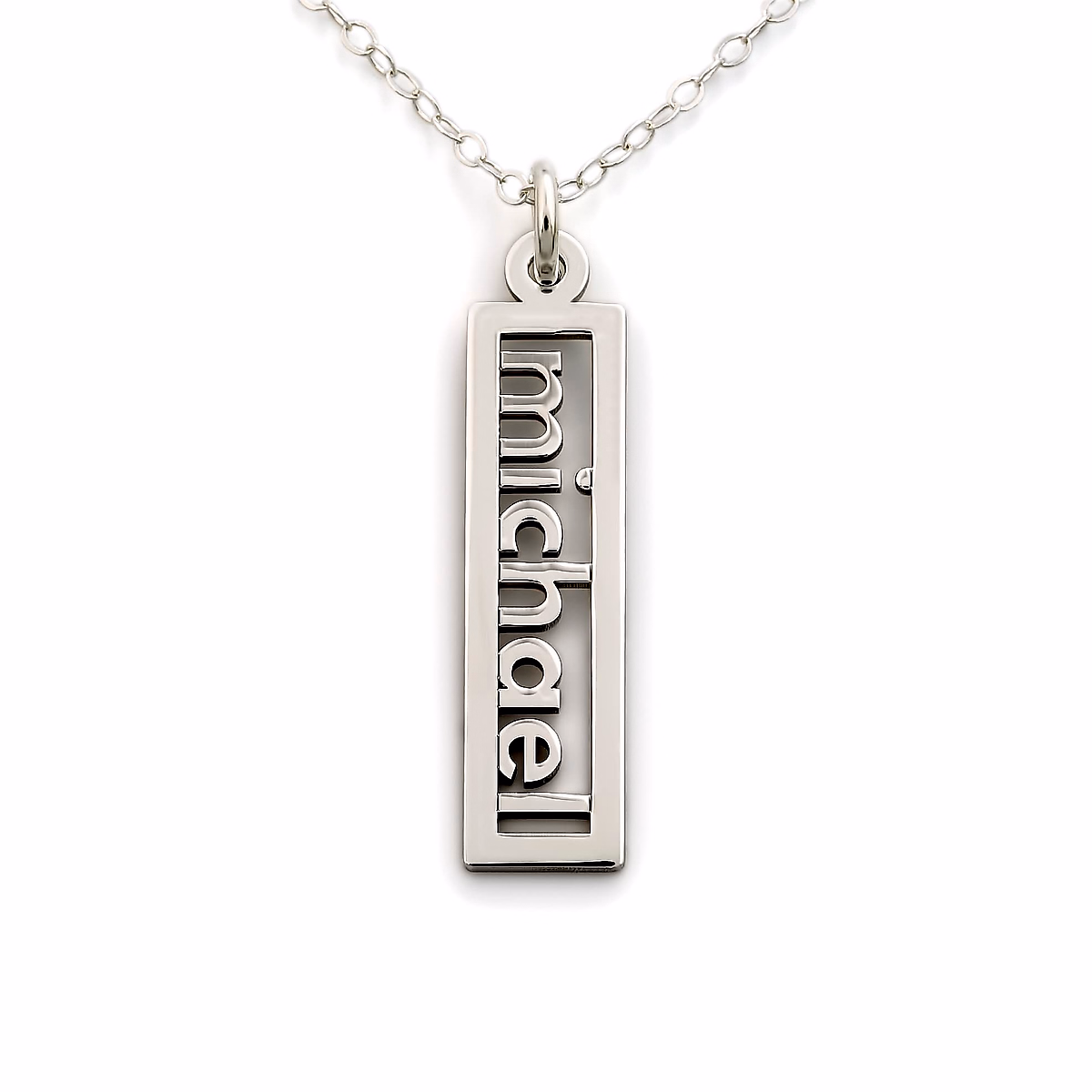 AJ's Collection Personalized Necklace Open Sterling Silver (20.0)