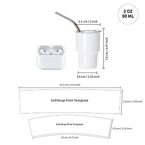 PYD Life 12 Pack 3 OZ Sublimation Shot Glasses Tumblers Blanks Bulk White Mini Wine Tumbler Stainless Steel Tumblers Cups with Lid and Straw for Sublimation Oven Printing