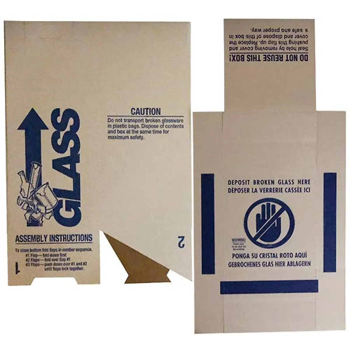 Dynalon 797035 Medium Floor Model Laboratory Glass Disposal Box, 12" Length x 12" Width x 20" Height (Case of 6)