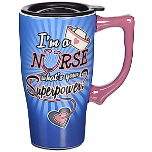 Spoontiques - Ceramic Travel Mugs - Nurse Cup - Hot or Cold Beverages - Gift for Coffee Lovers