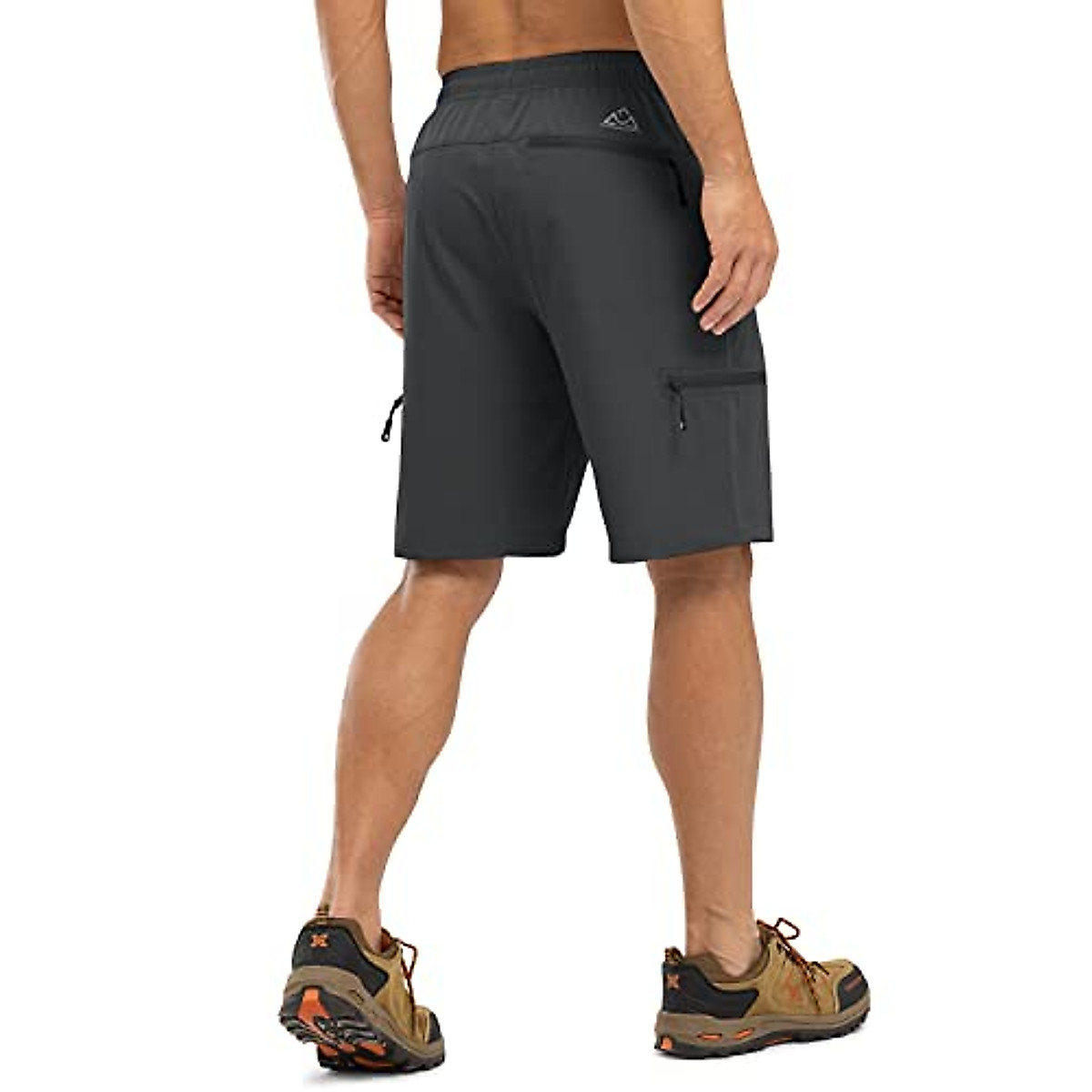 TBMPOY Men's Hiking Shorts with 5 Zip Pockets 9'' Lightweight Outdoor Work Athletic Short for Men Travel Running Dark Grey XXL
