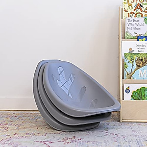 ECR4Kids Leaf Floor Seat, Rocker Chair, Sage/Grey, 6-Piece