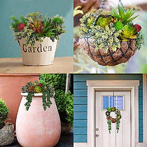 Luxsego Artificial Succulents - 19 Pack Fake Succulents Arrangement for DIY, Realistic Unpotted Faux Succulents Plants Decor for Home, Bathroom, Wedding, Garden, Office, Indoor and Outdoor