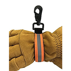 LINE2design Firefighter Glove Strap Heavy Duty with Orange Reflective Trim - Enhance Turnout Gear Bags Safety