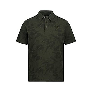 JP 1880 Menswear Big & Tall Plus Size L-8XL Polo shirt, short sleeve, piqué, floral print, concealed button band sea ​​green XXX-Large 815188441