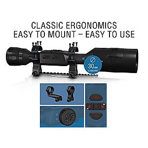ATN ThOR 4 1.25-5x, 384x288, Thermal Rifle Scope w/Ultra Sensitive Next Gen Sensor, WiFi, Image Stabilization, Range Finder, Ballistic Calculator and IOS and Android Apps , Black