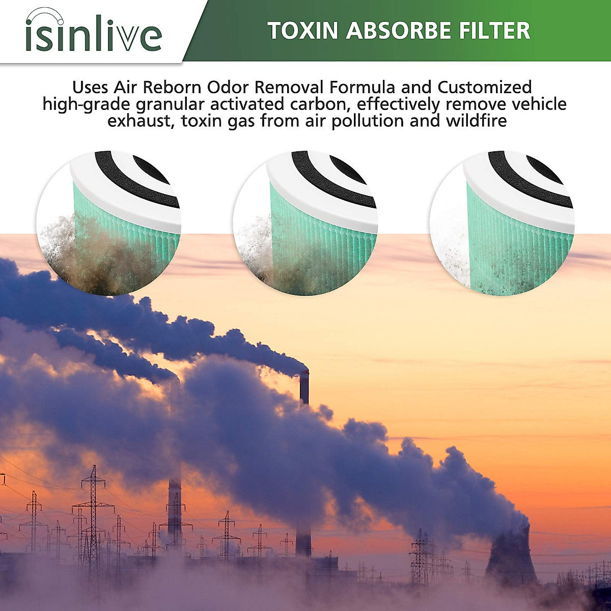 Core 300 Toxin Absorber Replacement Filter for LEVOIT Core 300 Core300-P Core 300S Core 300S-P VortexAir Air Purifier, 3-in-1 HEPA and Activated Carbon, Core 300-RF-TX, 2 Pack, Green