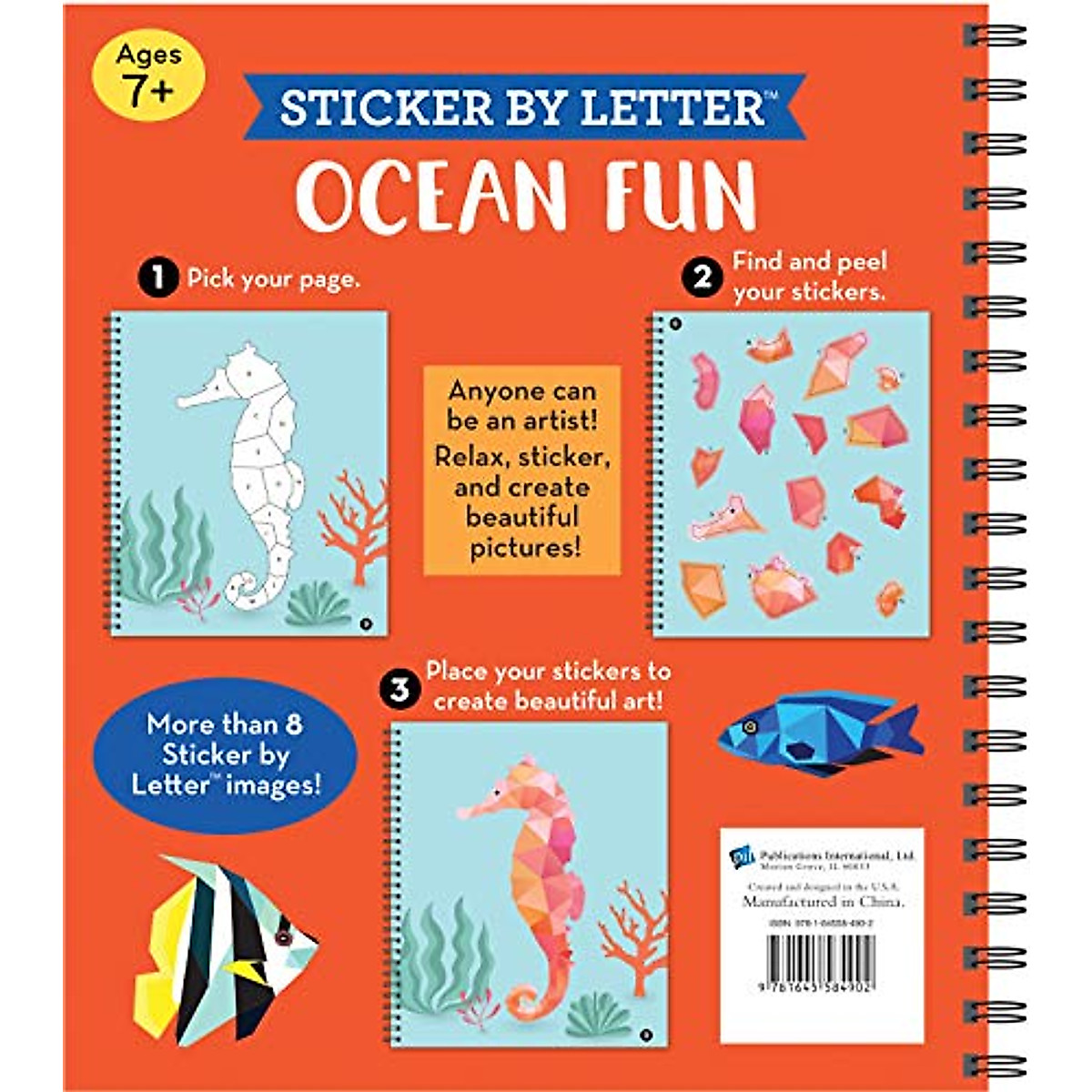 Brain Games - Sticker by Letter: Ocean Fun (Sticker Puzzles - Kids Activity Book)