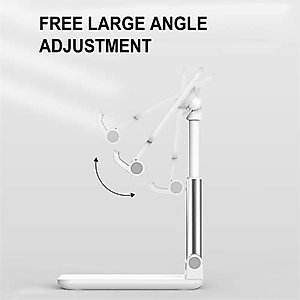 ChashenHa-Cell Phone Stand，Desktop Phone Stand ，Portable Folding Phone Stand, Foldable and Angle-Adjustable Height-elevating Holder, Suitable for All Smartphones and iPhones，（White）-2