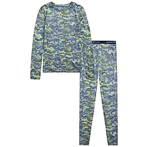 Eddie Bauer Thermal Underwear For Kids - 2 Piece Performance Base Layer Underwear Set For Boys and Girls (5-16), Size 10-12, Lime Green