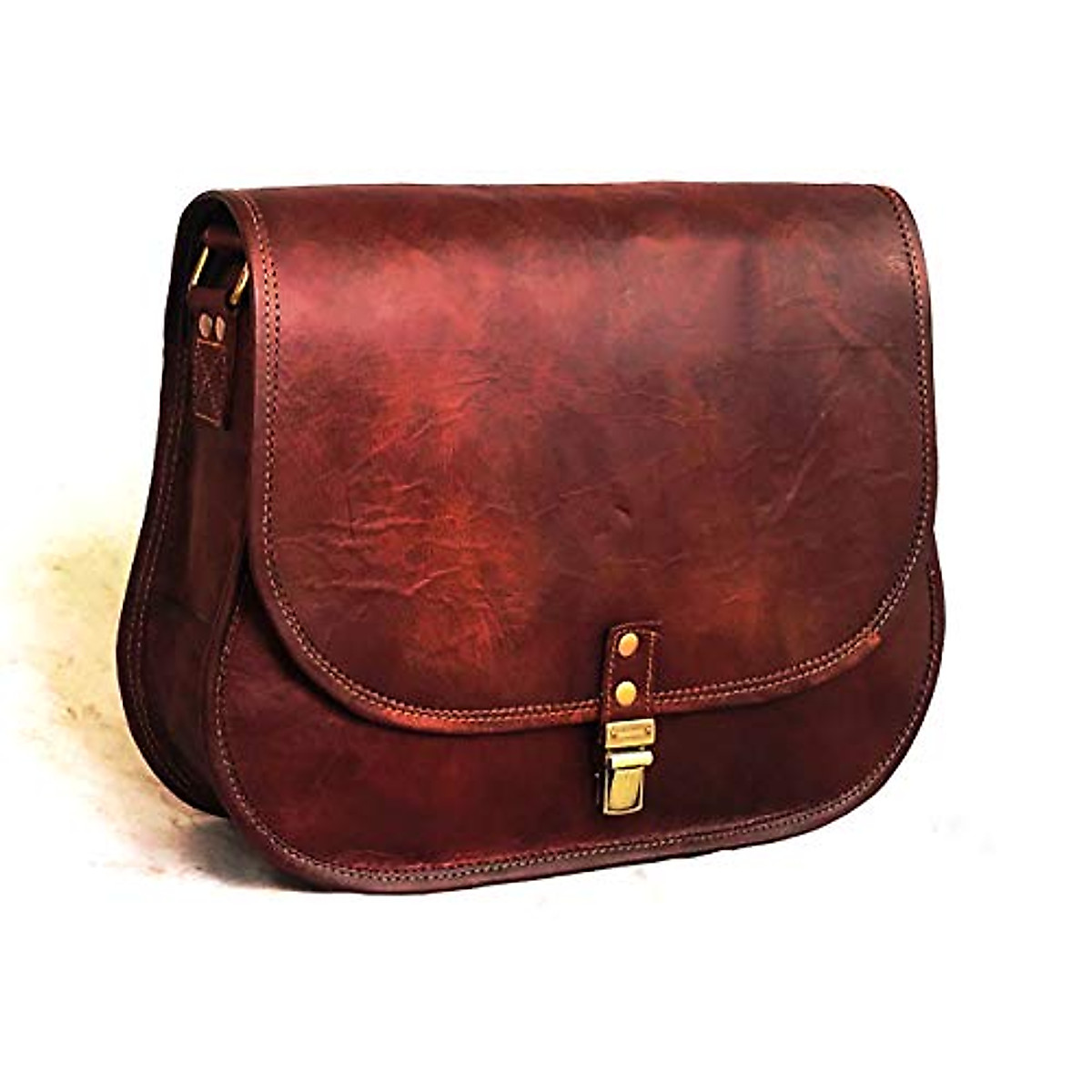 cuero 14 Inch Leather Crossbody Satchel Ladies Purse Women Shoulder Bag Tote Travel Purse Genuine Leather (brown)