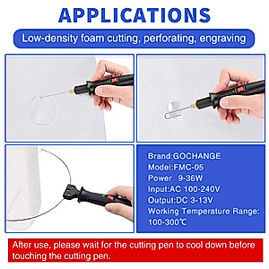 4 in 1 Foam Cutter Set with Digital Voltage Controller, GOCHANGE Electric Cutting Machine Pen Tools Kit, 100-240V /18W Styrofoam Cutting Pen with Electronic Voltage Transformer Adaptor