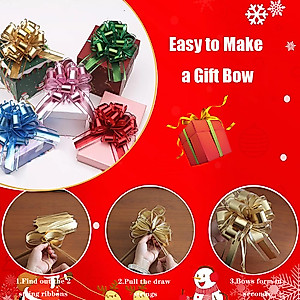 HQJAXJ 6 PCS Pull Bow,Gold Gift Bows for Presents 6 inch Pull Bow for Gifts Wrapping Party Gift Boxes Bow Basket Packaging Bows for Valentine's Day Presents Flower Decorations (gold)