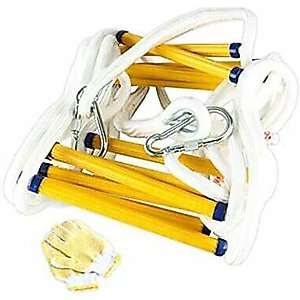 Escape Ladder for Apartment, Soft Fire Ladder Fire Escape Ladder Escape Rope Ladder 2 Story Emergency Safety Rope Ladders with Hooks Flame Ladder for Home Climbing Fire Escape (Size : 8m/26ft)