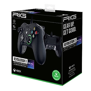 RIG Nacon Revolution X Officially Licensed Xbox Controller for Xbox Series X|S, Xbox One, Windows 10, Windows 11 PCs with Hardware, Software Customization and Dolby Atmos 3D Surround Sound (Black)
