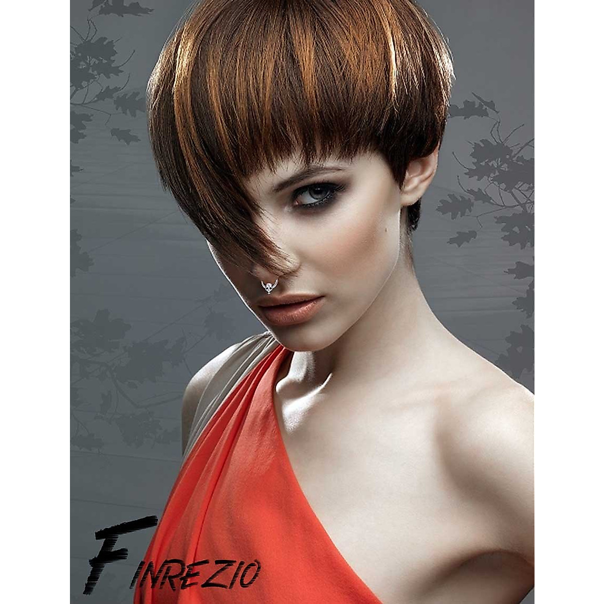 FINREZIO 12 PCS 14G Stainless Steel Nose Rings Hoop Cartilage Earrings Septum Clicker Bull Rings CZ Body Piercing Jewelry (Gauge: 14G=1.6MM)