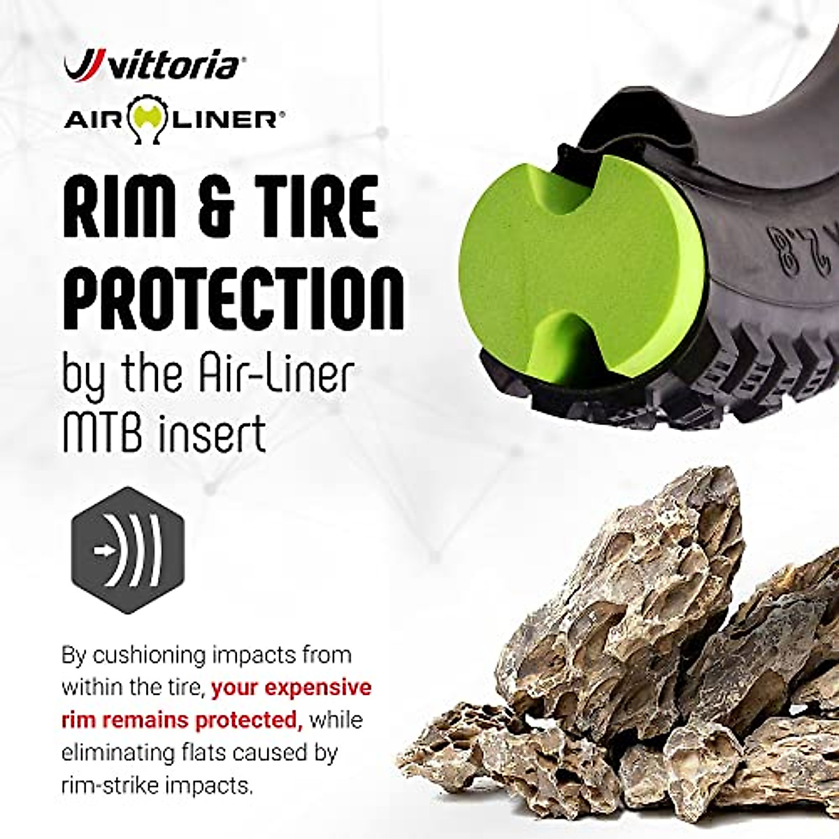 Vittoria Air-Liner MTB Insert for Tubeless-Ready Mountain Bike Tires, Compatible with All Wheels Up to 29" (X-Large 2.8-4.0 Rims)