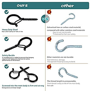 CIVIZILUX Pack of 21 Q-Hanger, Christmas Lights Hanger Hooks Easy Release Outdoor Wire and Fairy Lights Christmas Light House Garage New Year Party Led Fairy Lights, Safety Buckle Design, Black