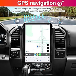 Qualcomm Android 11 Car Radio for Ford F150 F-150 2015-2021 Lobo Wolf Stereo Replacement Head Unit 14.4 Inch IPS Tesla Style Carplay Android Auto Navigation Multimedia Play SYNC3 AUTO AC