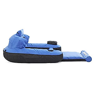 Swimline Inflatable Durable Fabric Swimming Pool Floating Lounger Chair with Armrest, Backrest, and Built-in Cupholder for Adults and Kids, Blue