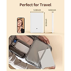 Jack & Rose Travel Makeup Mirror with Magnification, Travel Mirror with Light, Adjustable Height and Angle, Portable Folding Mirror