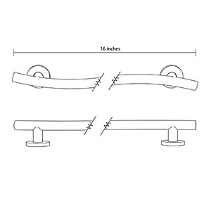 Plumb Pak GB2022-16PC Decorative Stainless Steel Wave Grab Bar, 16-inch, Polished Chrome