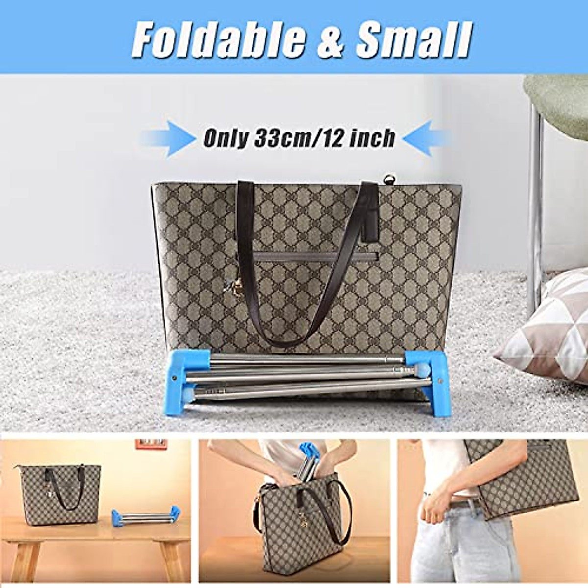 ND Portable Garment Rack for Hanging Clothes,Foldable Retractable Mini Drying Rack for Travel,Camping,Dance,Home