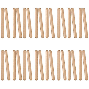 SINJEUN 16 Pair (32 Pack) Wooden Rhythm Sticks, 8 Inch Classical Wood Claves Musical Percussion Instrument, Natural Hardwood Music Lummi Sticks for Student, Musicians