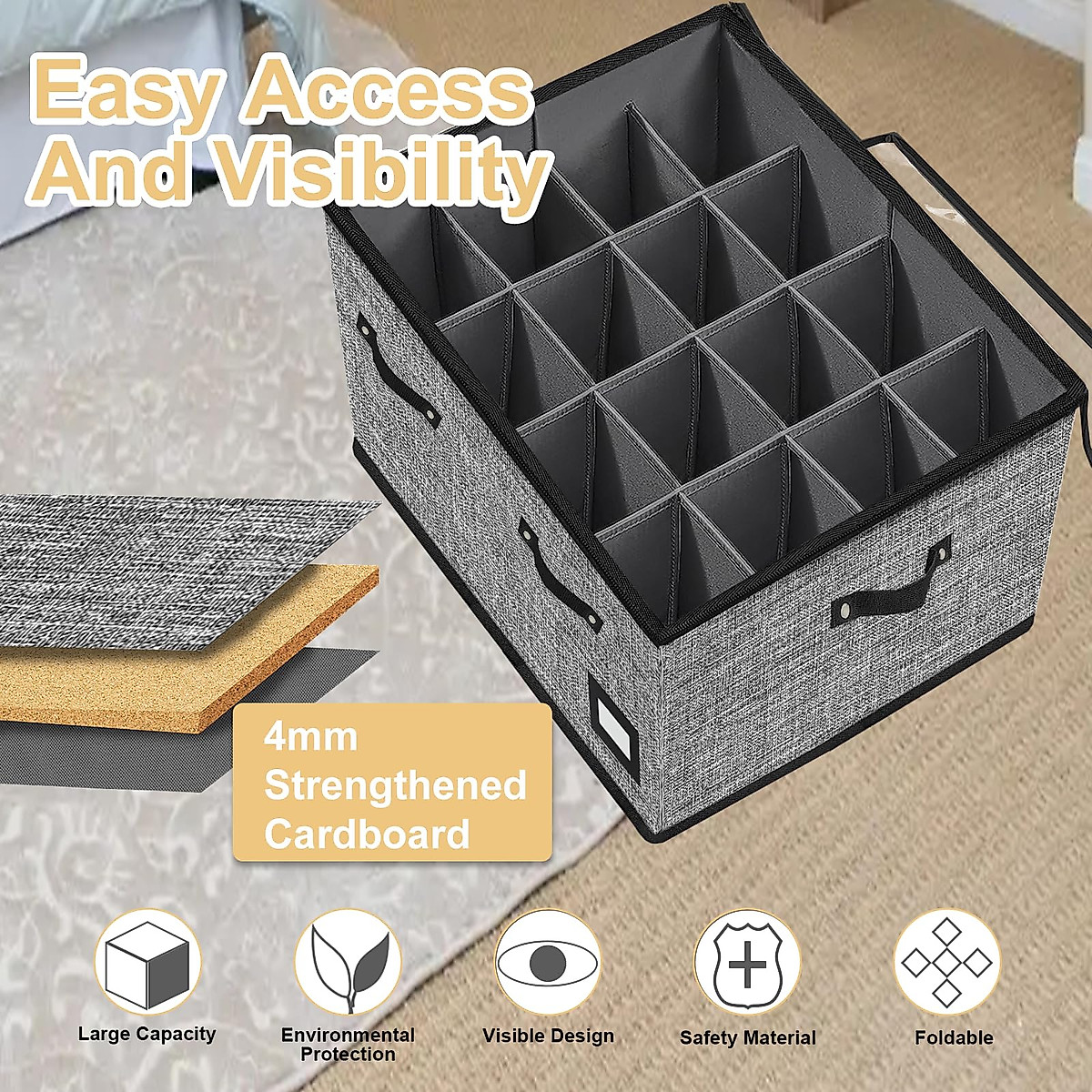 ouruer Shoe Storage Organizer for Closet,Stackable Shoe Storage Boxes for Entryway,Foldable Shoes Rack Organizer,Clear Large Shoe Bin Fits up to 16 Pairs of Low-Top Shoes or 8 Paris of High-Top Shoes