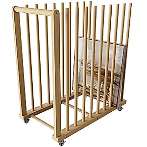 UNZERO Art Storage Rack, Art Canvas Storage, Art Drying Rack, Canvas Boards Rack Art Storage with Handle & Caster Wheels for Drawing Board, Panel, Paper Pad for Art Studios, Artworks, Gallery