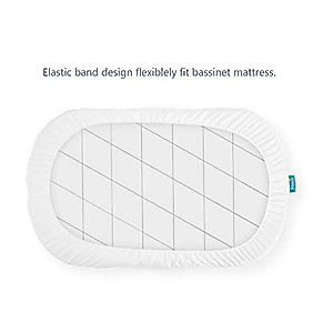 Bassinet Mattress Protector, Fits 14"*30" UPPAbaby Bassinet & Snoo Smart Sleeper Baby Bassinet, Ultra Soft Bamboo Terry Surface, Waterproof, Washer & Dryer