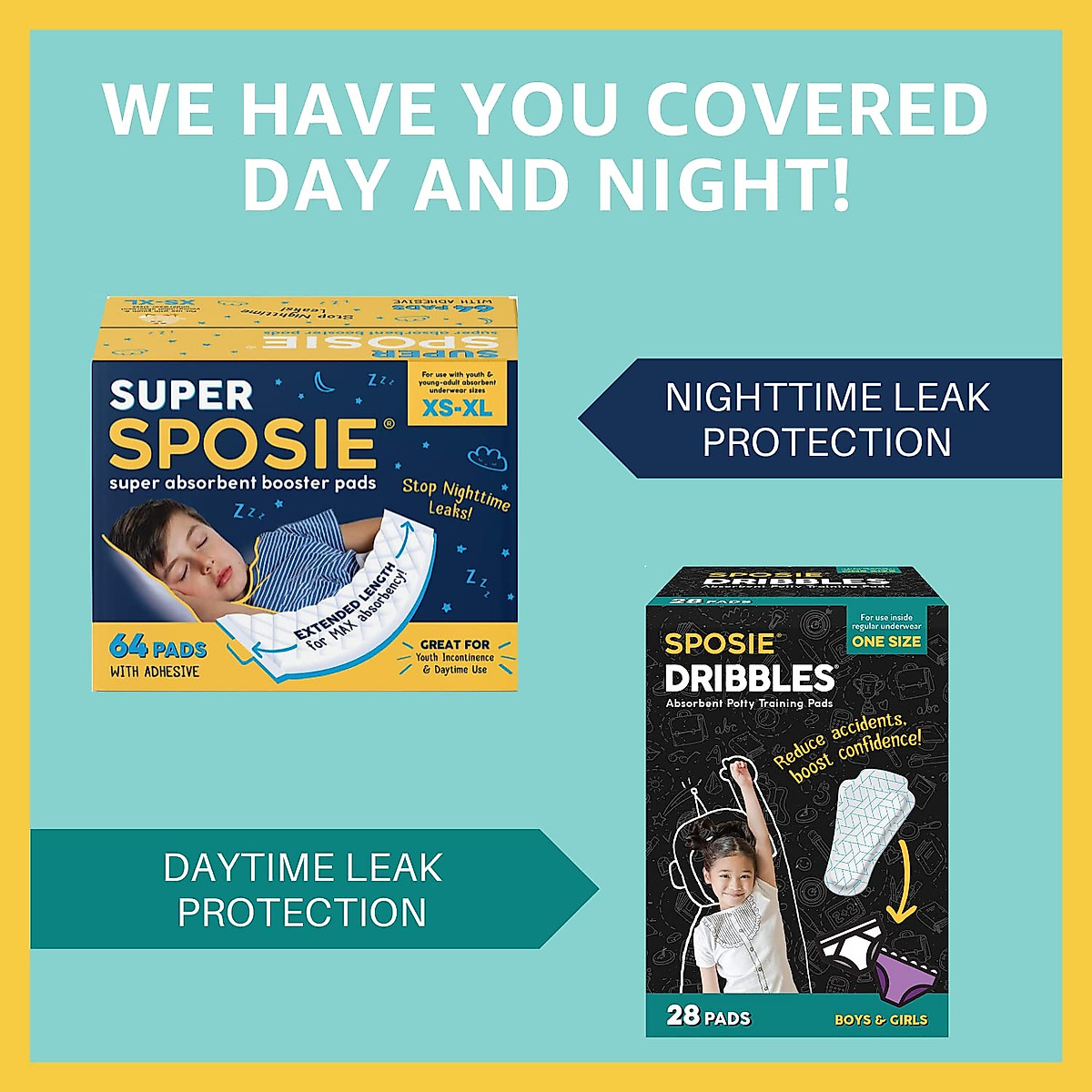 Sposie Diaper Booster Pads - Underwear and Diaper Liners for Potty Training, Potty Training Underwear Inserts and Incontinence Underwear Liners