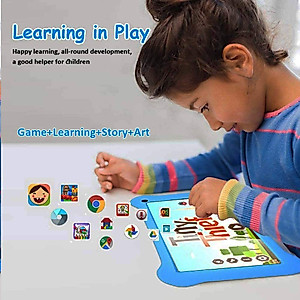 Tablet for Kids, Android 9 Kids Tablet Toddler Tablet 2GB+16GB Learning Tablet with 7 inch IPS Eye Protection Screen Dual Cameras WiFi GMS Certified Kids-Proof Children Tablets Parent Control, Blue