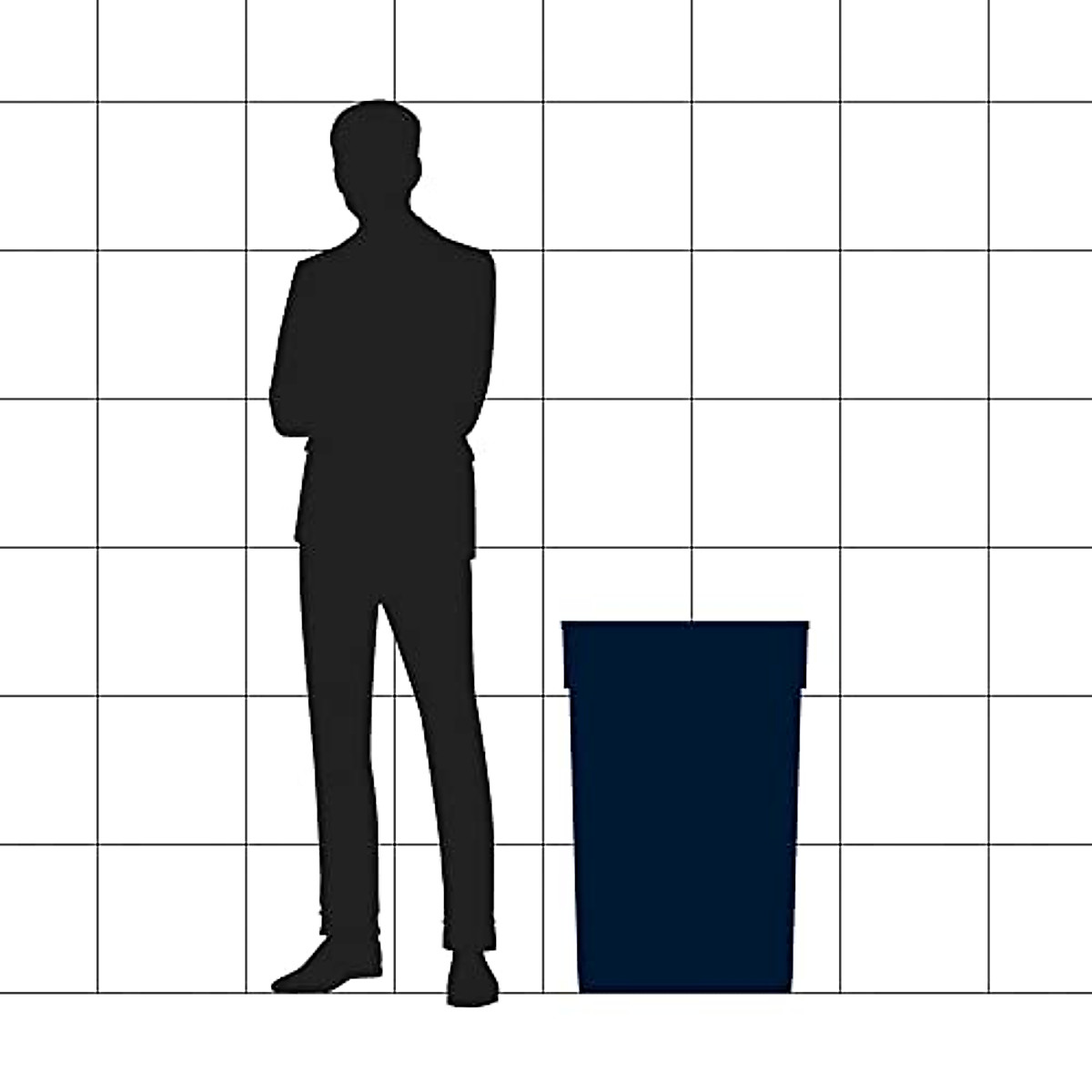 Krollen Industrial 23 Gallon Blue Recycle Slim Jim Trash Can with Paper Slot