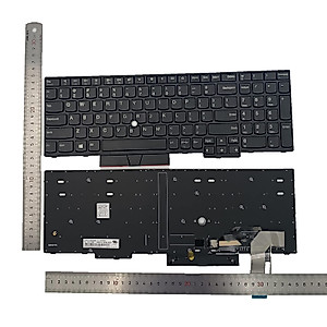 yhfshop Laptop Replacement US Layout Keyboard for Lenovo ThinkPad E580 E585 E590 L580 P52 P53 P73 T590（Without Red Pointer）