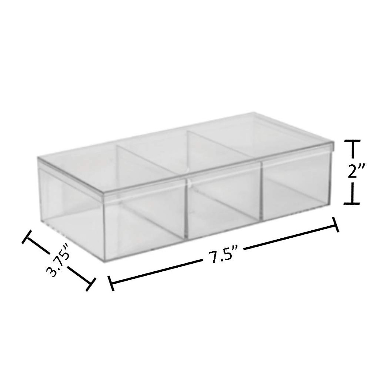 Hammont Rectangle Acrylic Box - Shelf Organizer Bins - Clear Storage Containers - Candy Party Favors | Bathroom Storage | Makeup Cosmetic Organization | Tall: 4"x4"x8" (3 Pack)