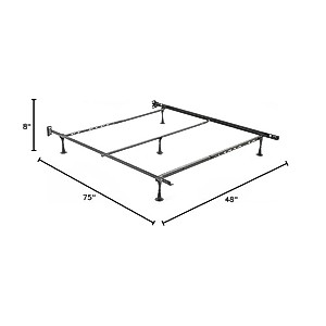 Greaton Fully Assembled Split Wood Traditional Box Spring/Foundation for Mattress with Frame Set, 75" X 48", 100vF-4/0-3S
