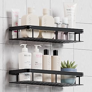 FERROFASIL Shower Caddy 2 Pack, Adhesive Shower Organizer for Bathroom Storage, Adhesive Shelves for Bathroom Organization, Large Shelf for Storage Kitchen Shower Bathroom and Cabinet Organization