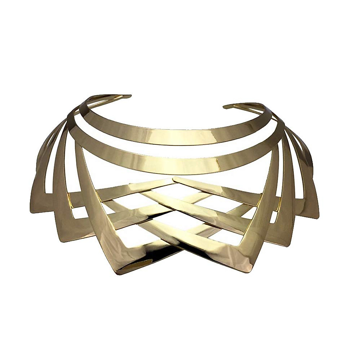 YAZILIND Alloy Choker Simple Statement Short Necklace Choker Collar Bib Fashion Costume Jewelry Gift Gold