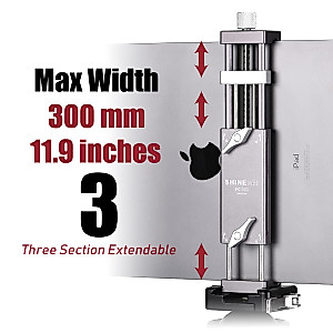 SHINEWEE Aluminum Tablet Tripod Mount Adapter, Clamp Tablet Holder Fits iPad, Air, Pro, Mini, 1 2 3 4 5, Use on Tripod, Monopod, Selfie Stick, Tabletop Stand Etc