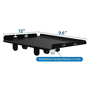 GAGUIUP Aluminum Alloy Bedside Shelf for Bed, Heavy Duty Bunk Bed Shelf Holds up to 40 Lbs, Clip On Nightstand Tray College Dorm Room Essential Bed Side Table with Charging Slot for Bed Frame, Loft