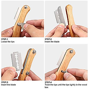 Bread Lame Knife with 10 Pieces Replaceable Blades Wooden Handle Lame Slashing Tool and 2 Pieces Dough Scoring Knife with Plastic Protective Cover for Making Bread Tool