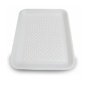 CKF 4SW, 4S White Foam Meat Trays, Disposable Standart Supermarket Meat Poultry Frozen Food Trays, 500-Piece Bundle