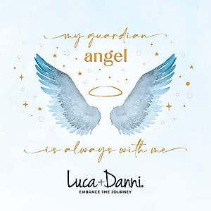 Luca + Danni Angel Wing Heart Bangle Bracelet For Women - Brass Tone Size Regular Made in USA