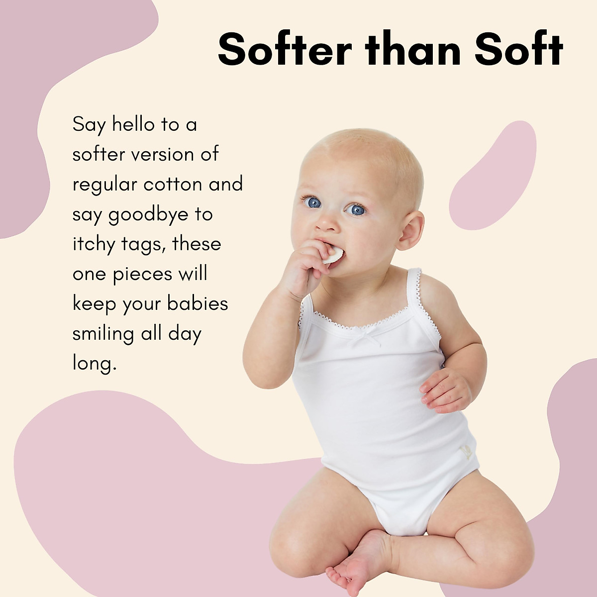 Feathers Baby Girls 100% cotton super soft One-piece Bodysuits 2-Pack