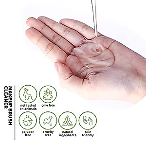 Clean-n-Fresh Makeup Brush Cleaner Set For Brushes, Sponge and Puff 6.8 Fl Oz,Deep Cleaning Washing Cleanser Shampoo With a Cleaning Mat