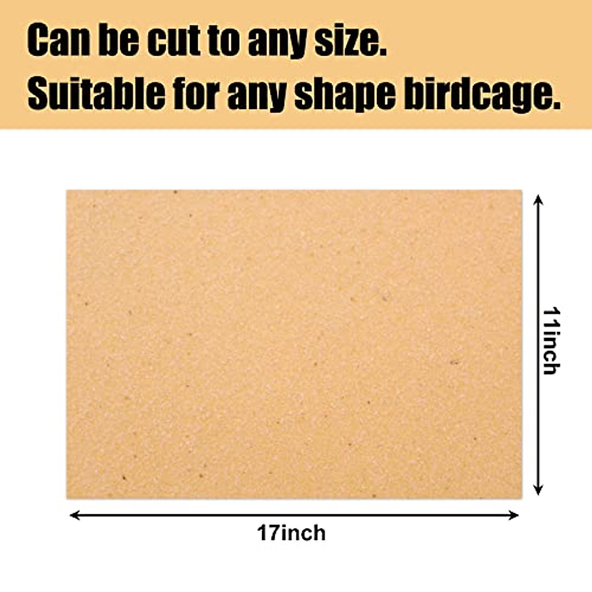 FIZMU Bird Cage Liner for Bird Cage in Sea Sand,Gravel Paper for Bird Cage 11 x 17 inch, Bird Cage Paper Liners Cage Liner,Birdcage Paper for Hard Beak Cleaning, Safe and Easy to Digest