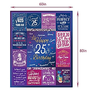 DULNYEI 25th Birthday Gifts for Women Blanket Happy 25th Birthday Gift for 25 Year Old Female 25th Birthday Decorations for Her Gifts for 25 Year Old Women Soft Throw Blanket Back in 1998-60x50 in